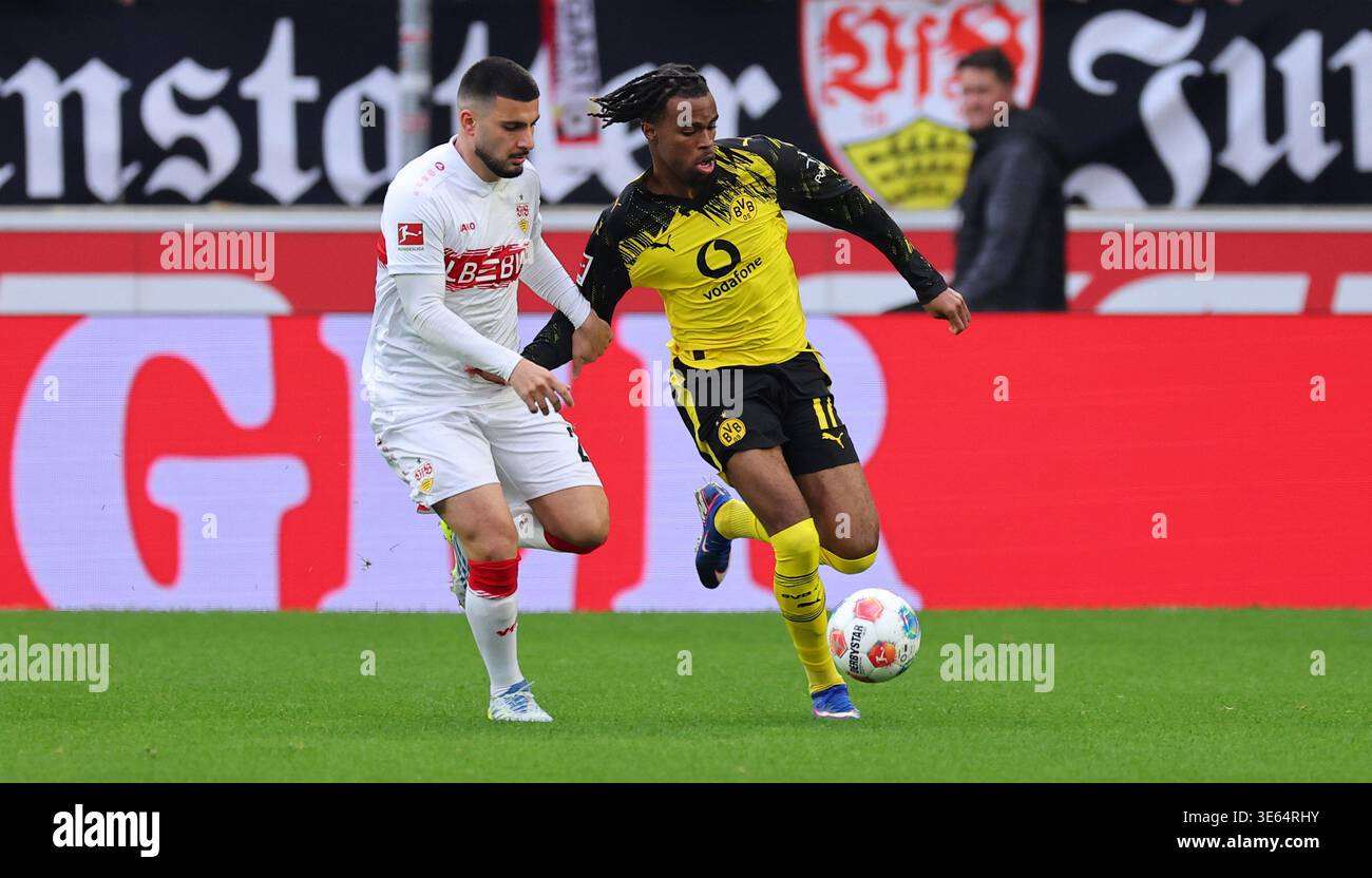 from left: Deniz Undav (Stuttgart), Carney Chukwuemeka Stuttgart, April ...