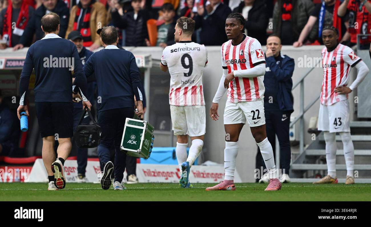 Injury, Lucas Hoeler (Freiburg) Freiburg, April 4, 2026, Soccer ...