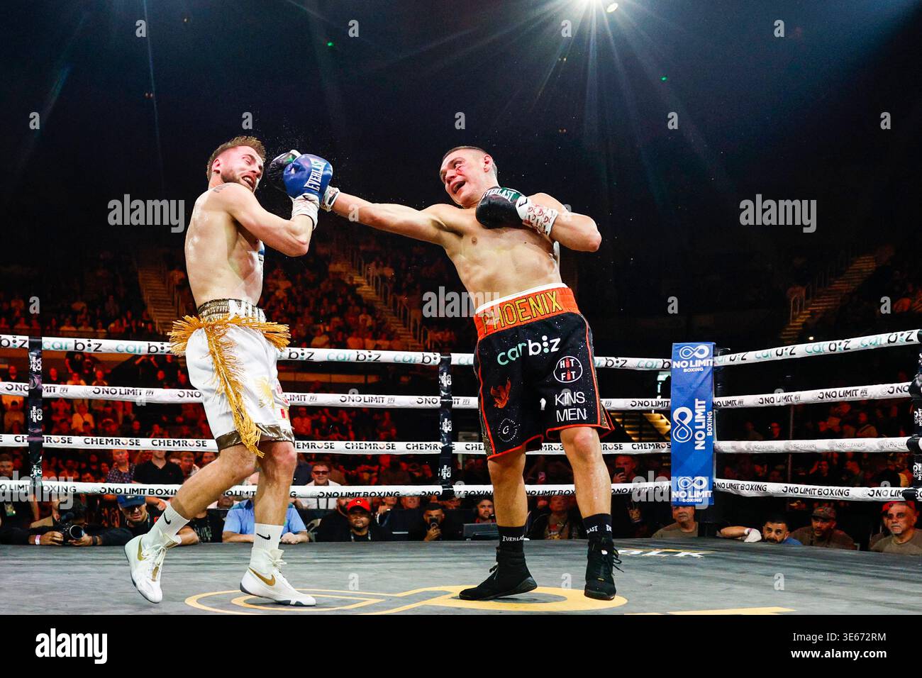Tim Tszyu throws a punch at Denis Nurja in his WBO International Super ...