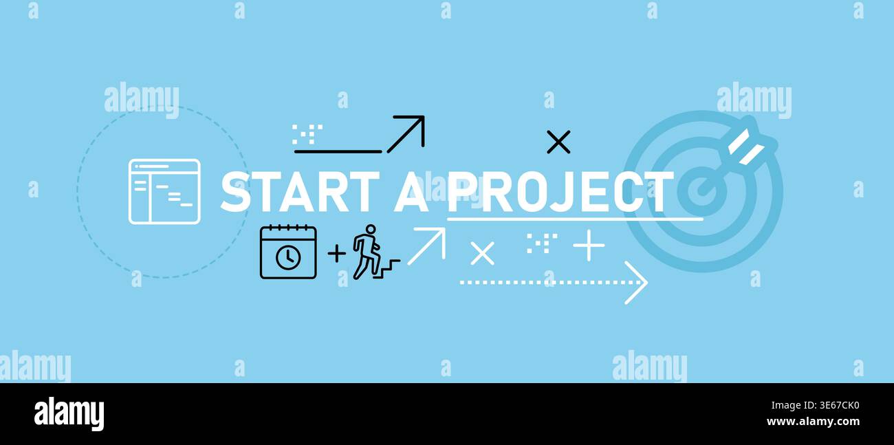 start a project business icons and project planning for corporate ...