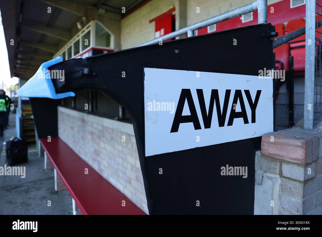 Away sign in the dugout before the Enterprise National League South ...