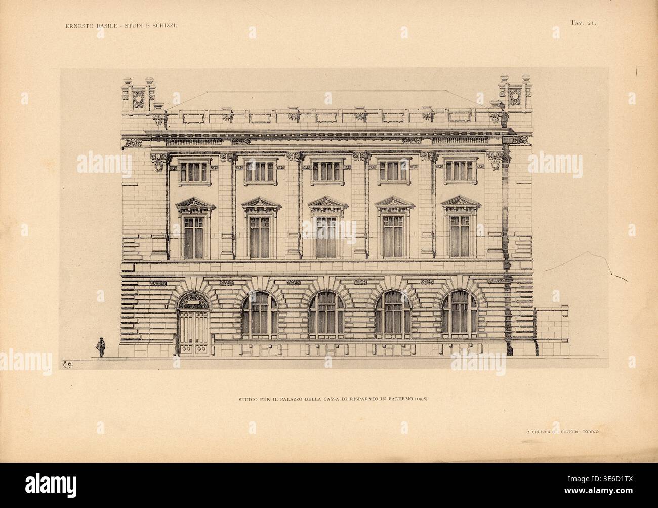 Disegni Liberty Art Nouveau di edifici Stock Photo - Alamy