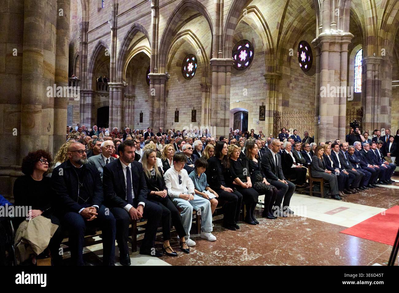 Friends and family of Javier López Marcano during the funeral of former ...