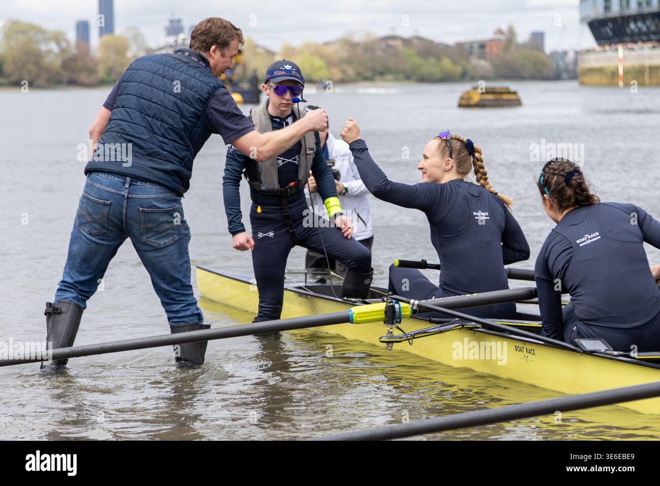 Oxford University womens rowing Coach Allan French, cox Louis Corrigan ...