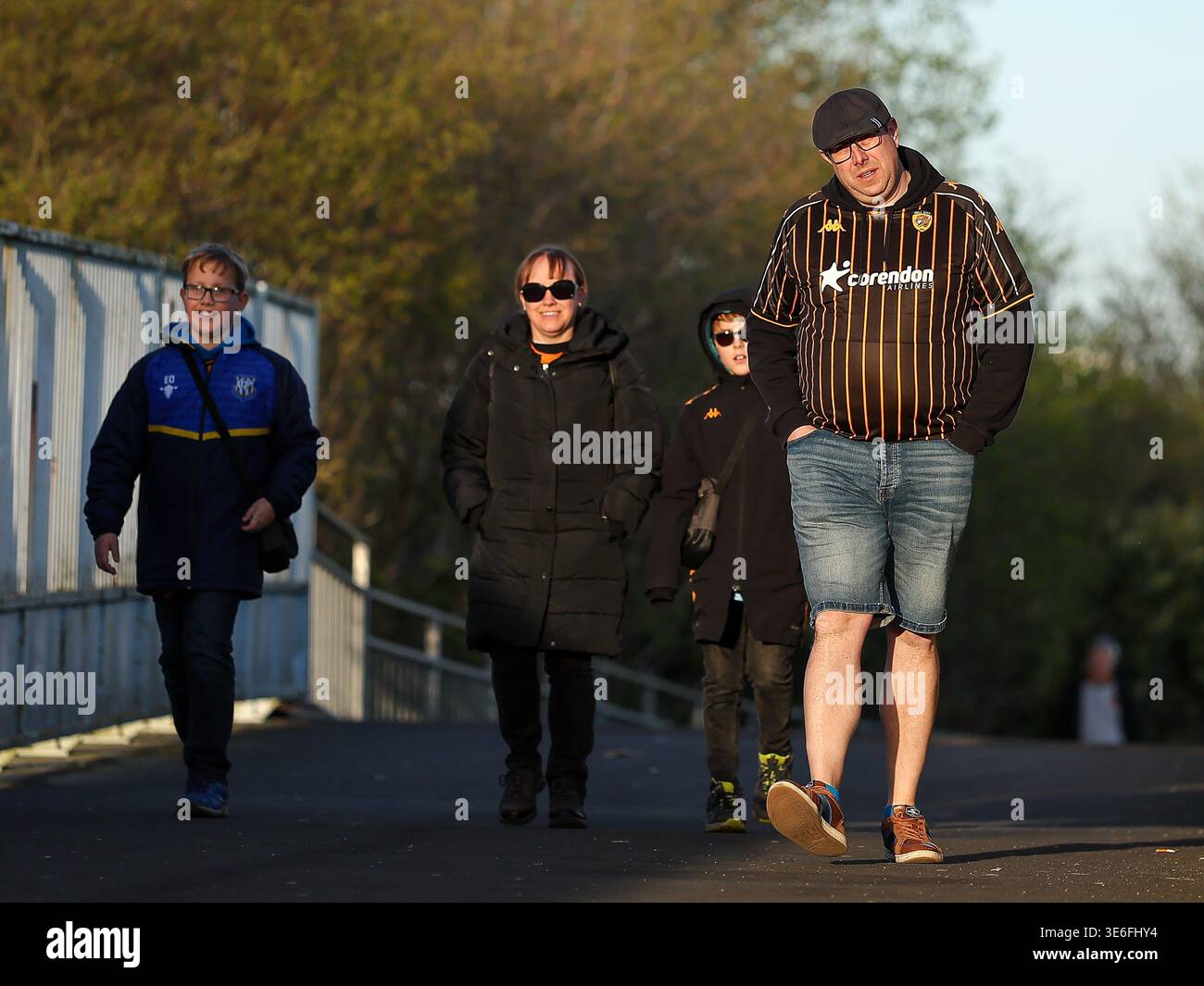 HULL, ENGLAND - APRIL 6: Hull City supporters arrive before the EFL ...