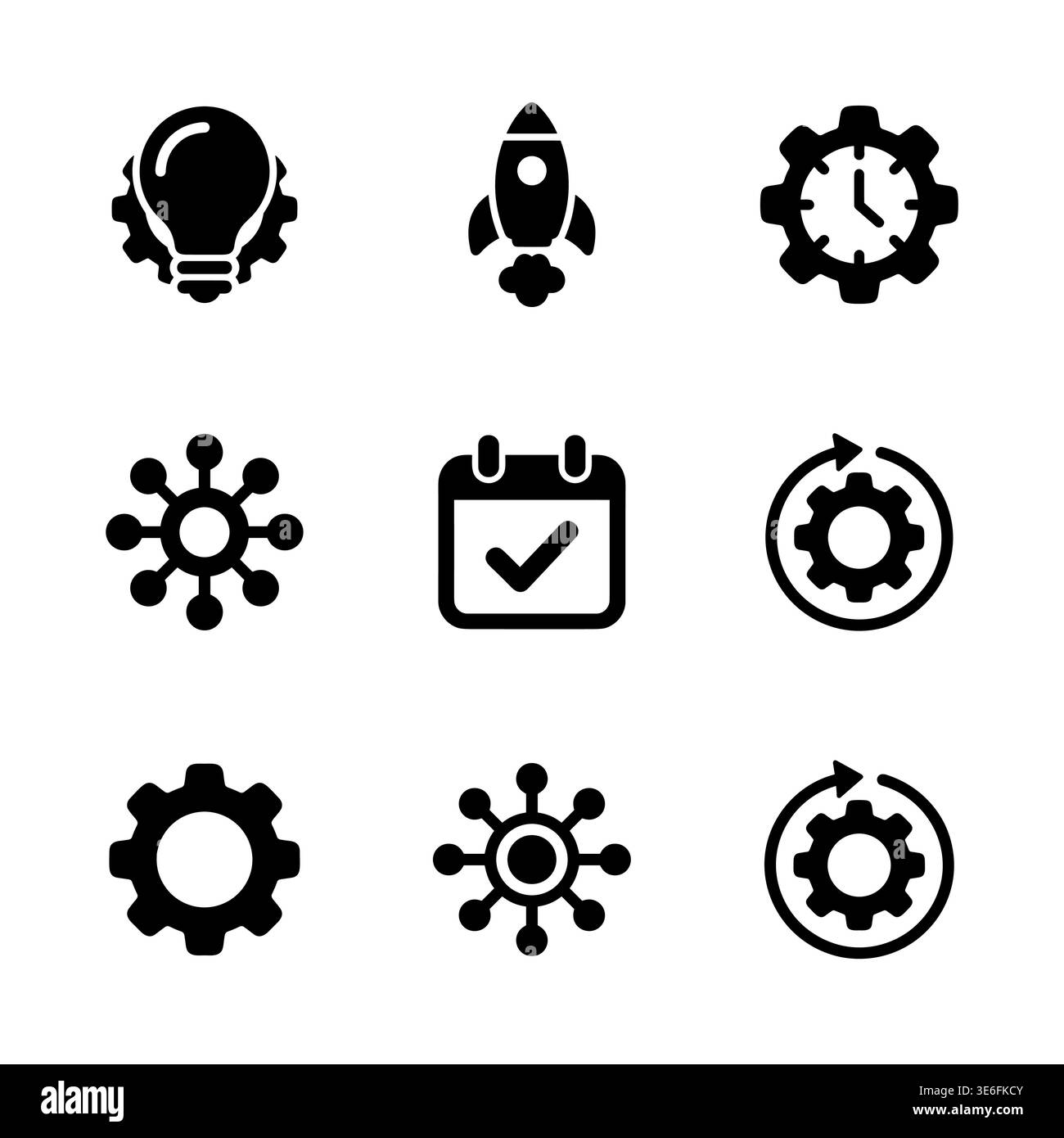 Set of black vector icons for business and startup Stock Vector Image ...