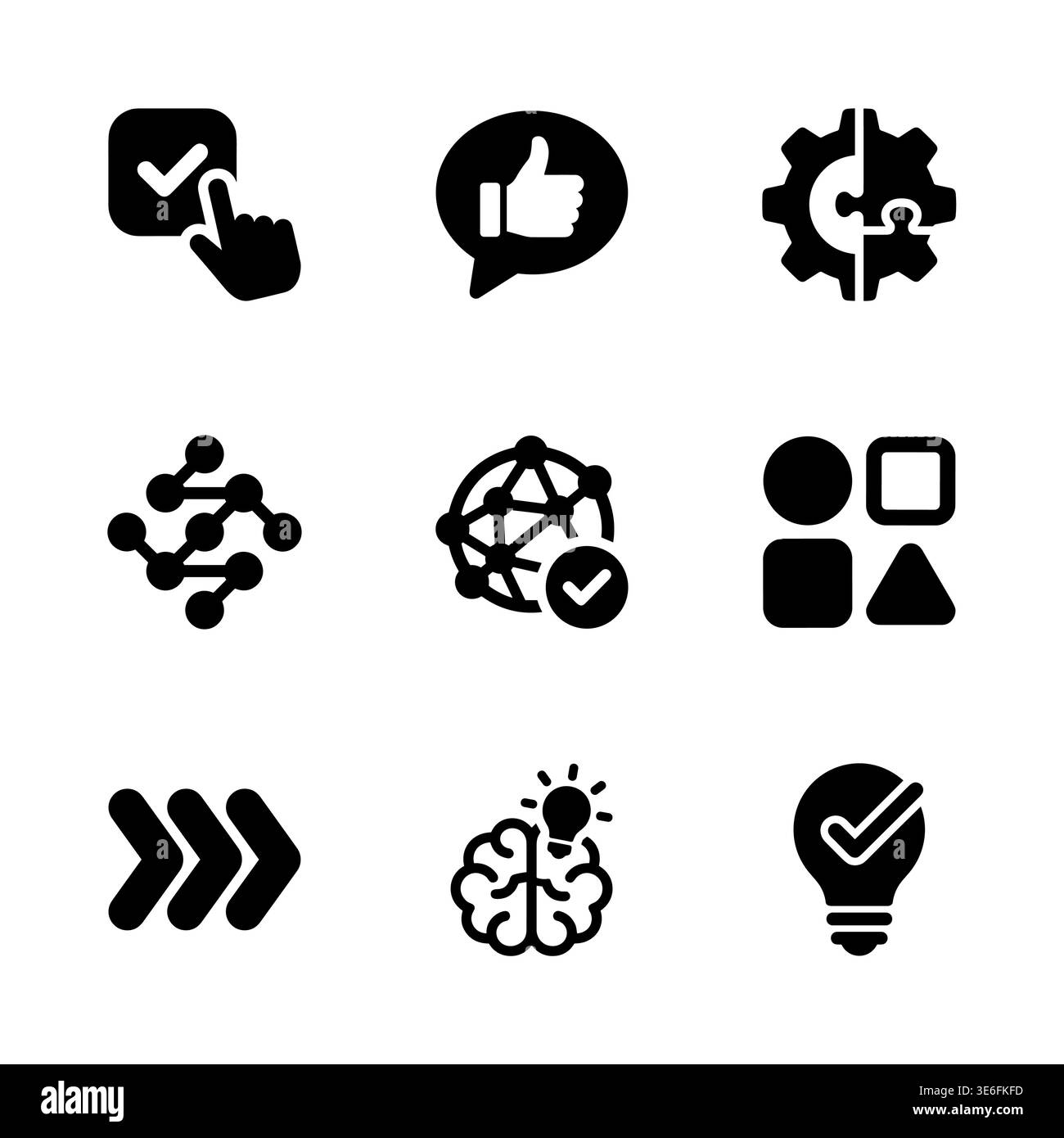 Set of black glyph icons for business and technology Stock Vector Image ...