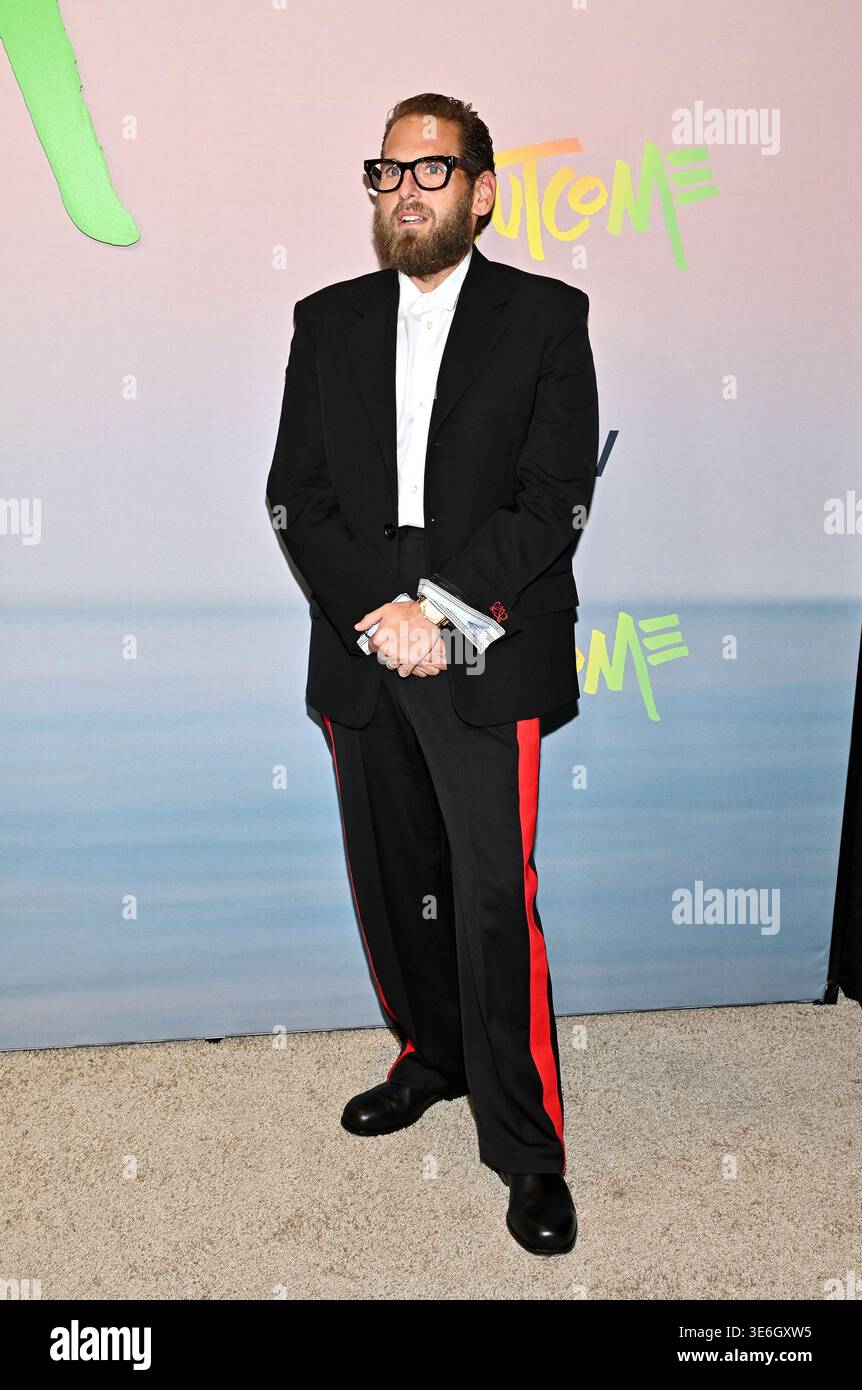 Jonah Hill attends the world premiere of Apple TV's "Outcome" at AMC ...