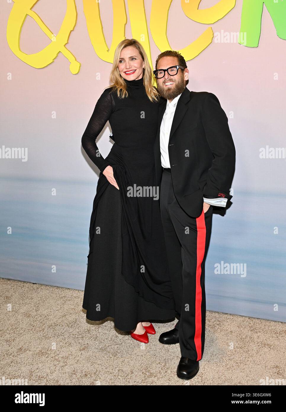 Cameron Diaz, left, and Jonah Hill attend the world premiere of Apple ...