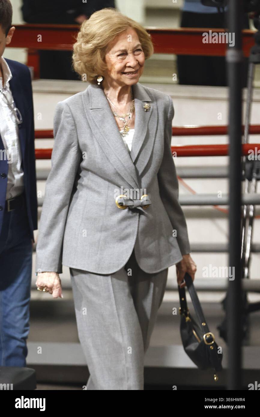 Queen Sofia during her visit to RNE's Casa de la Radio, on the occasion ...