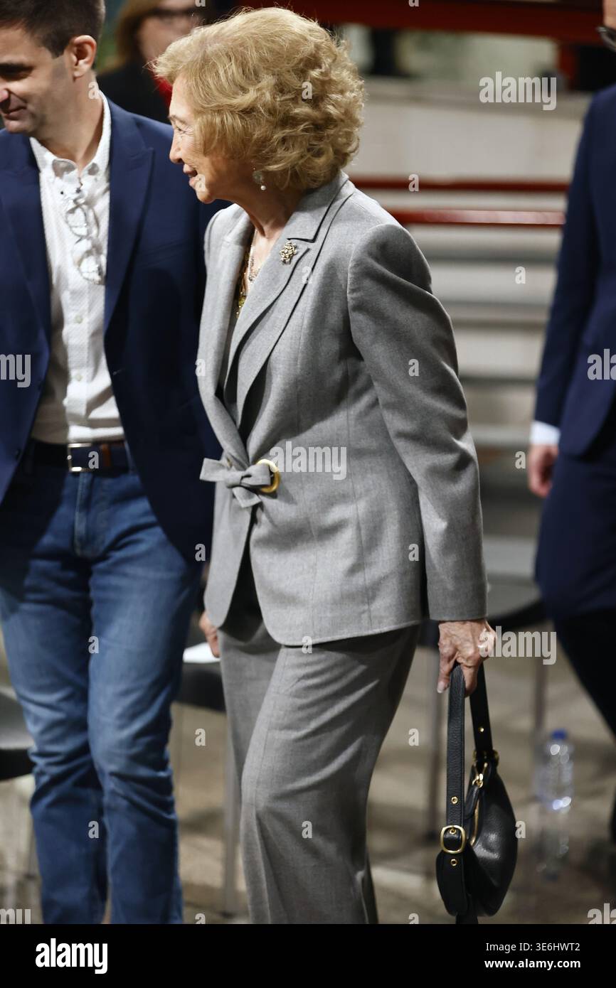 Queen Sofia during her visit to RNE's Casa de la Radio, on the occasion ...