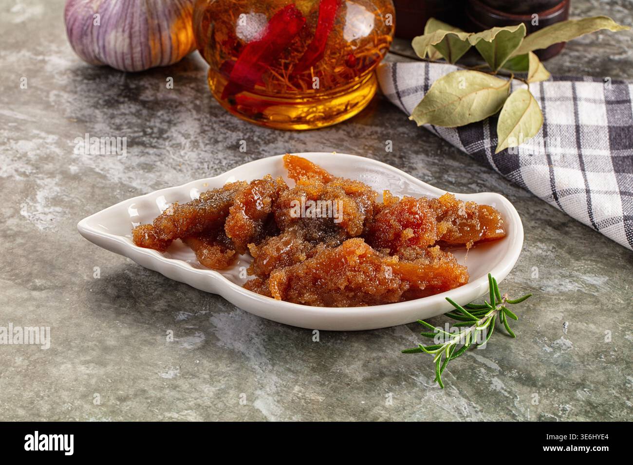 Salted herring fish caviar snack in the bowl Stock Photo - Alamy