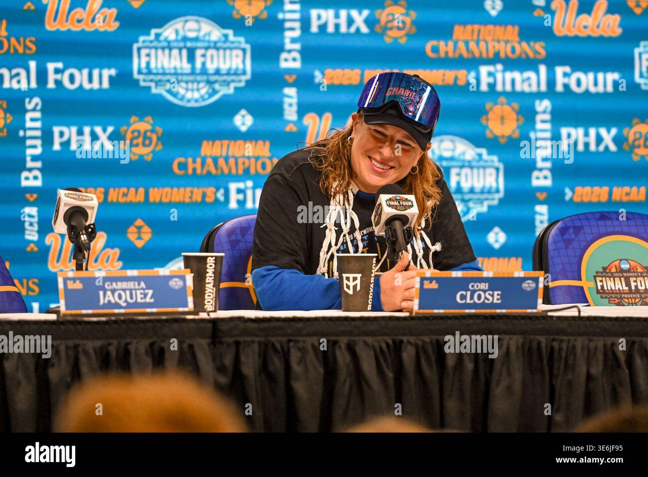 UCLA Bruins head coach Cori Close addresses the media during a press ...