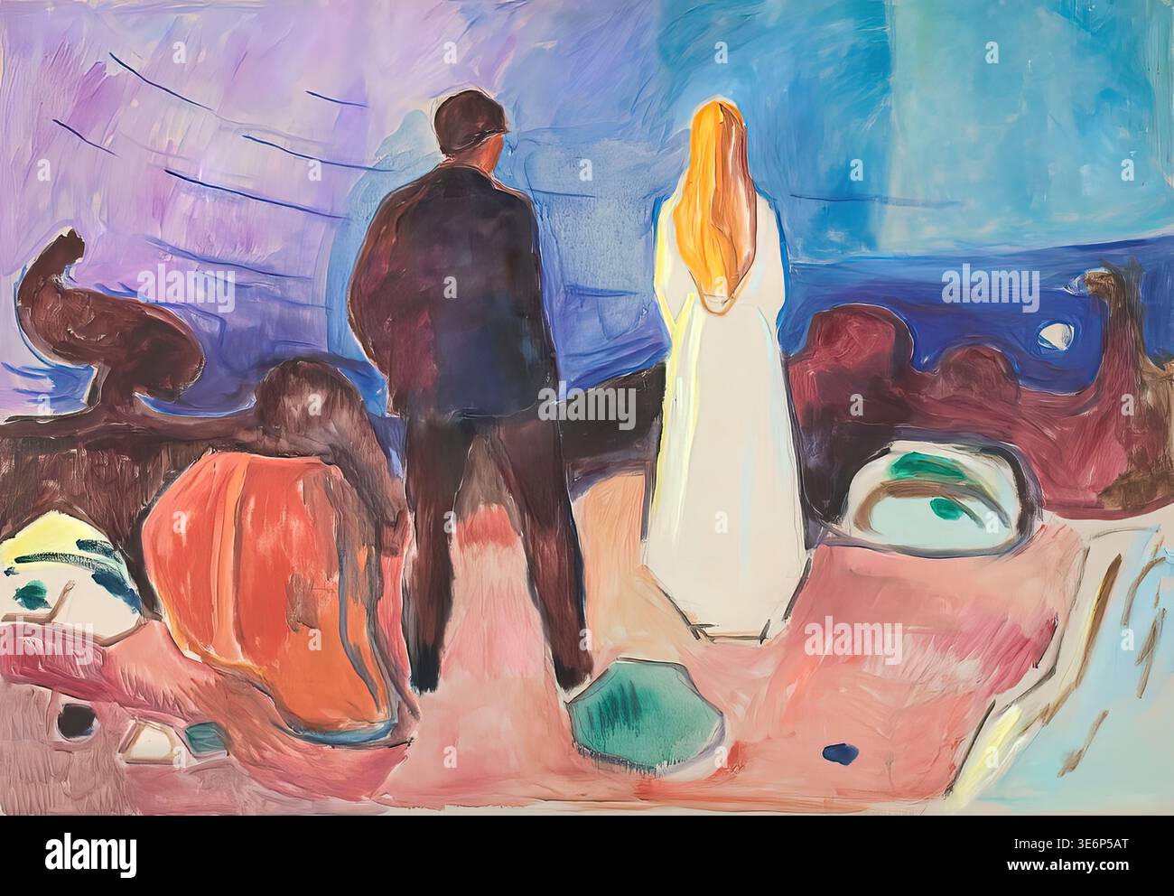 Edvard Munch – Two Human Beings (The Lonely Ones), 1905 – oil painting ...