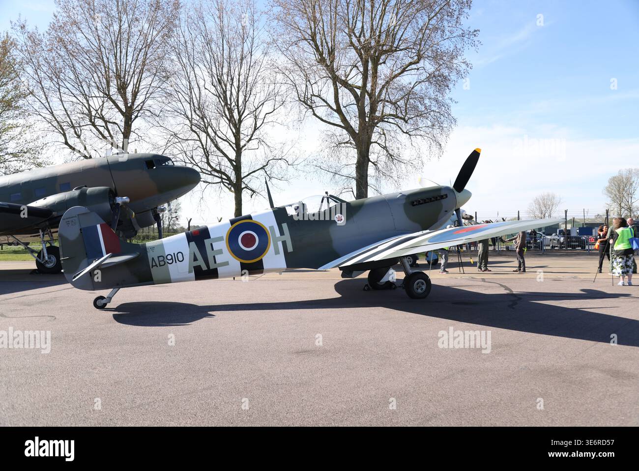 Spitfire Mk Vb AB910 after arriving at RAF Coningsby as it ends the ...
