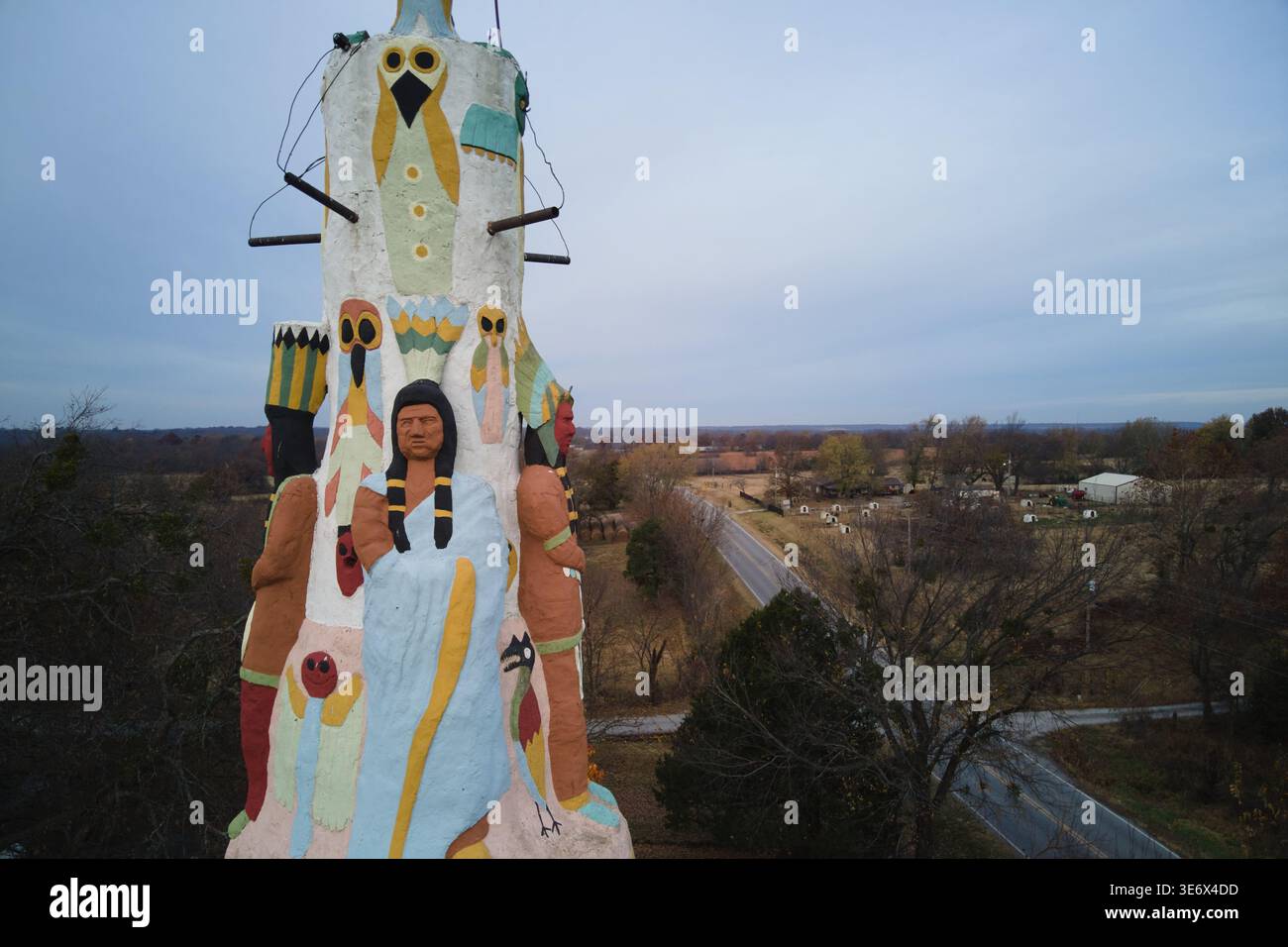 Native American stereotypes are visible on a large Totem Pole at Ed ...