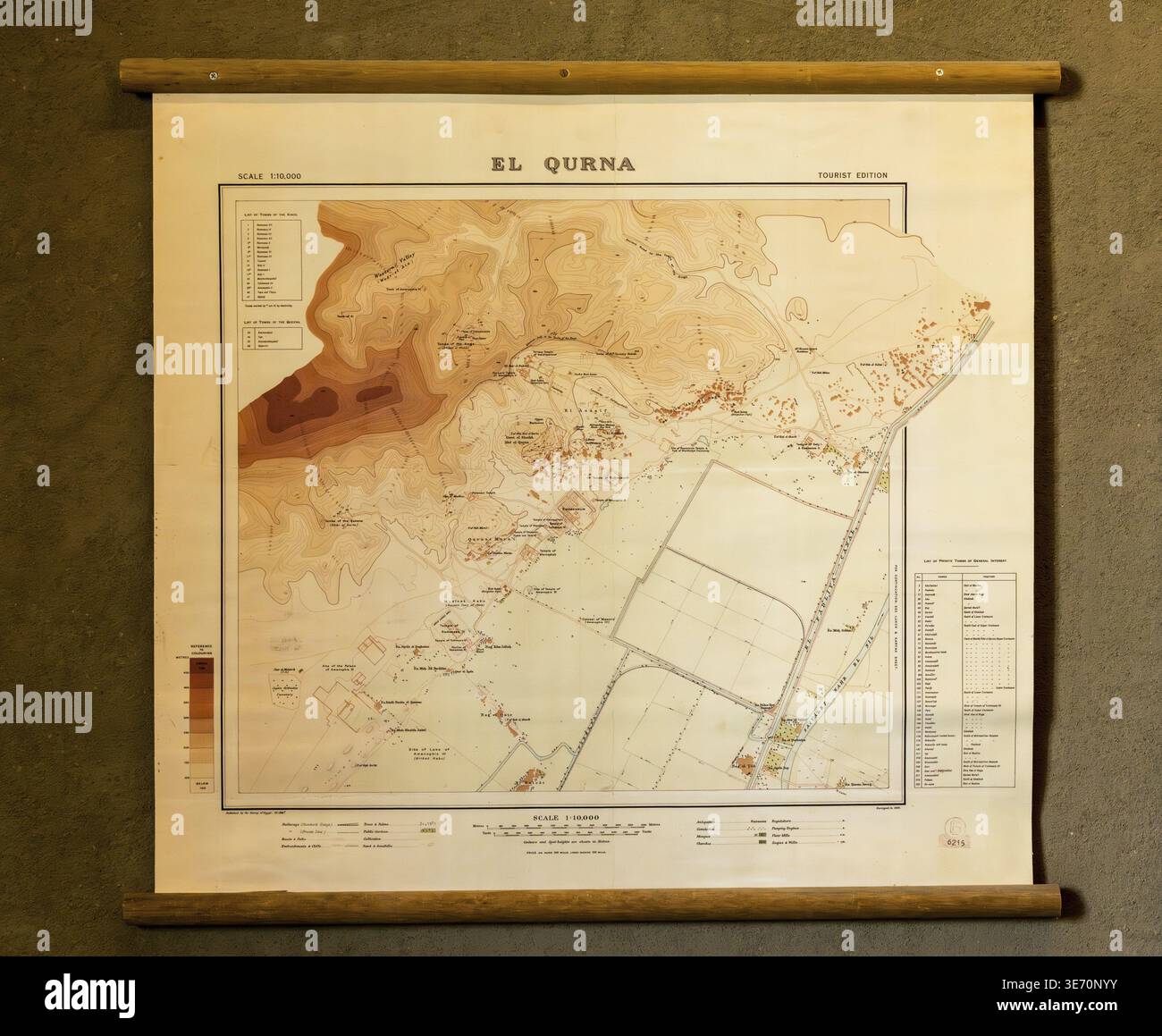 Detailed 1922 topographic map of El Qurna, Tourist Edition, showcases ...