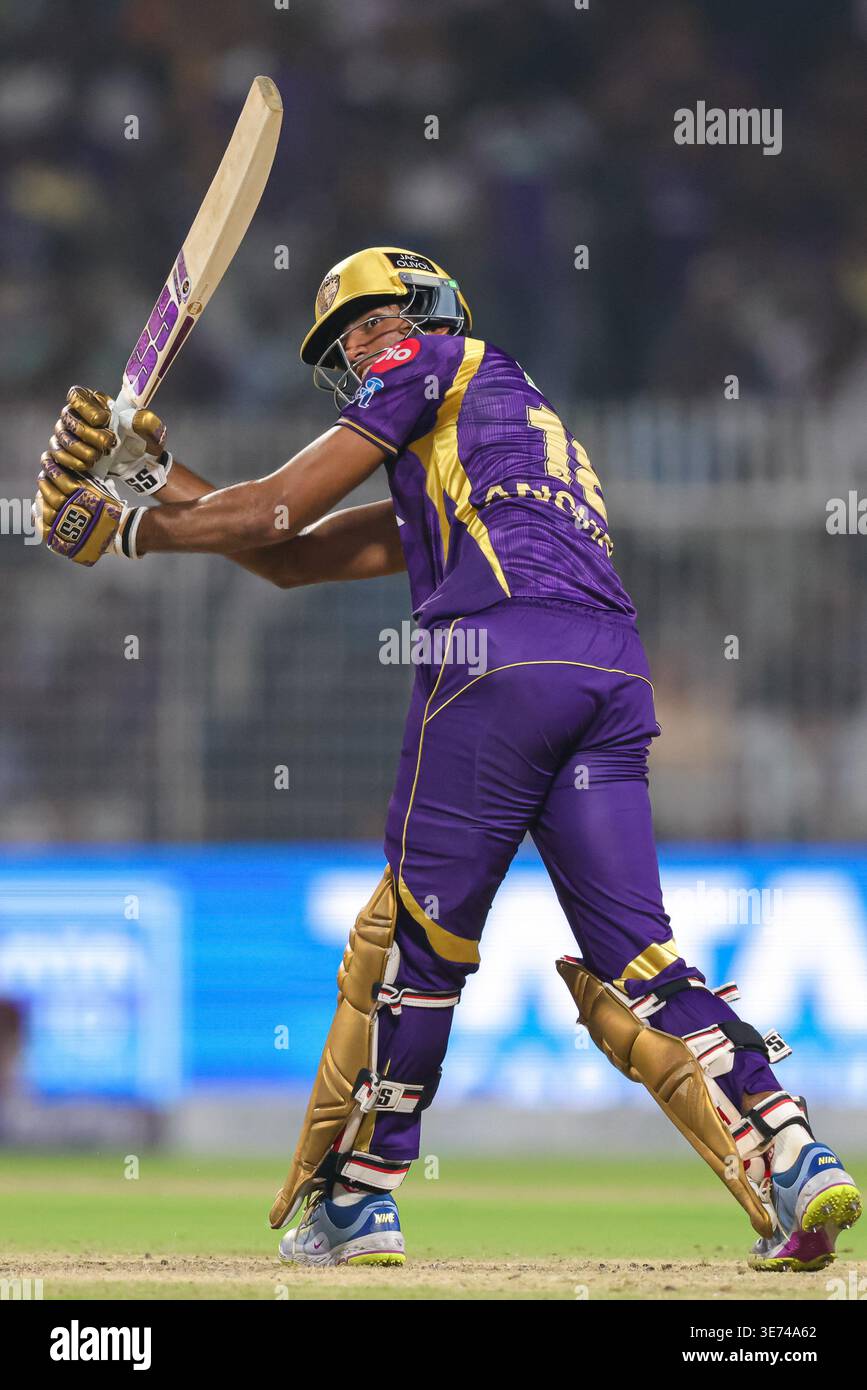 Kolkata, India - April 9: Angrish Raghuvanshi of Kolkata Knight Riders ...