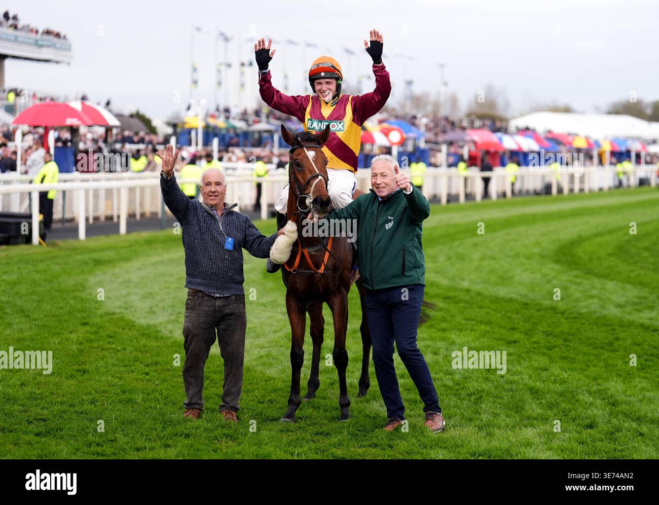 Henry Crow aboard Barton Snow after winning the Randox Foxhunters' Open ...