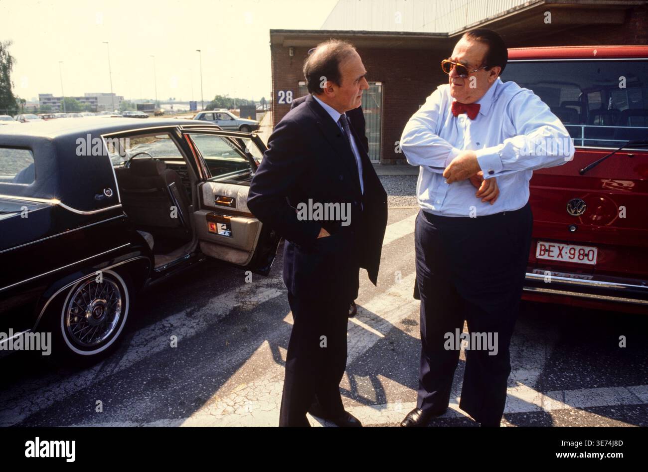 Media mogul Robert Maxwell arrives in Brussels, Belgium, abouit to ...