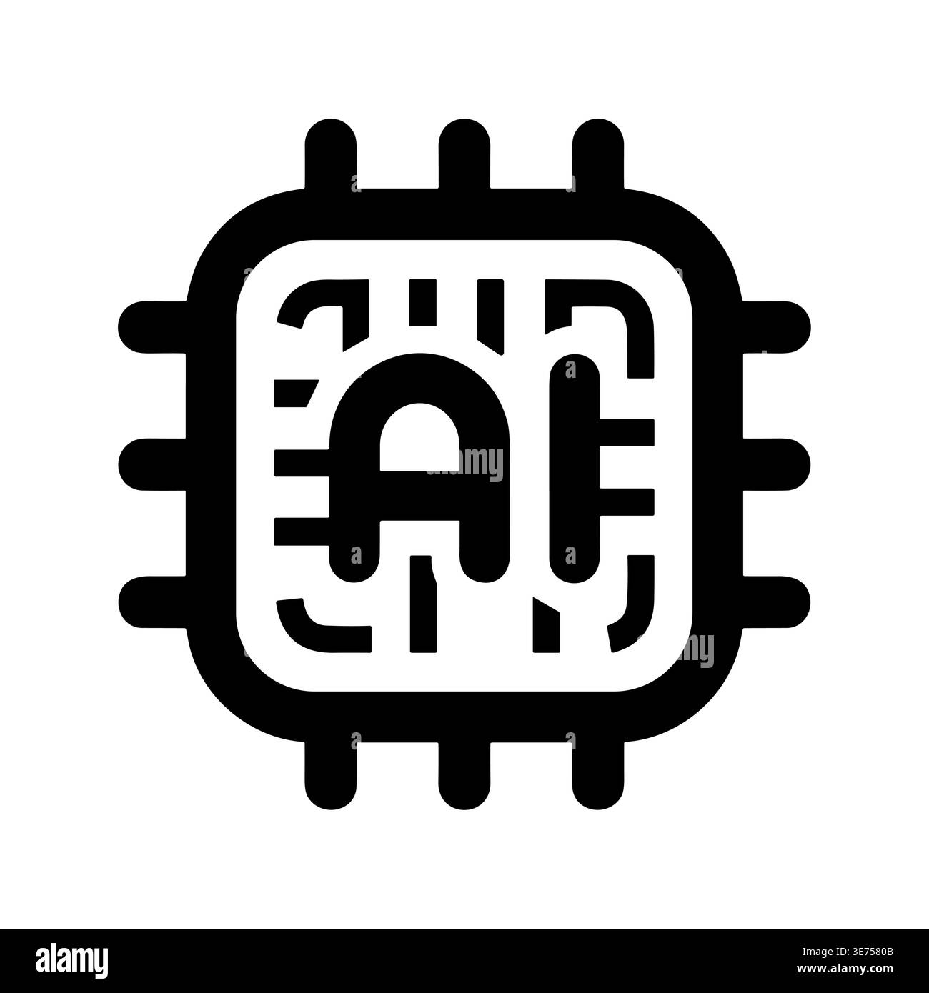 Black ai chip icon Black and White Stock Photos & Images - Alamy