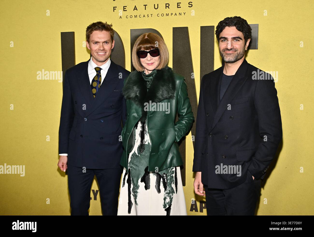 Mark Guiducci, left, Anna Wintour and Adam Baidawi attend the premiere ...