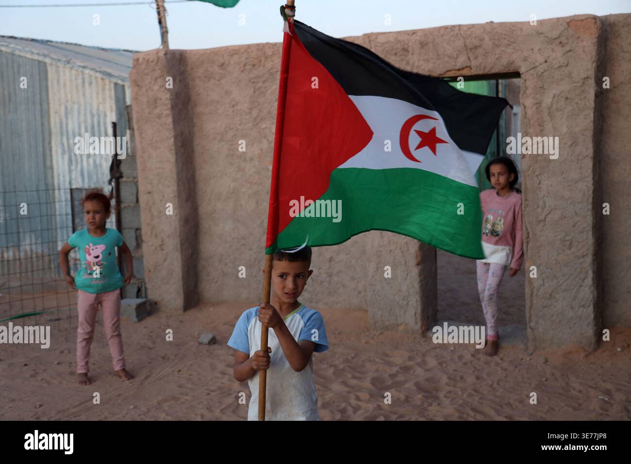 Children of Sahrawi refugee camps during the 50th anniversary of the ...
