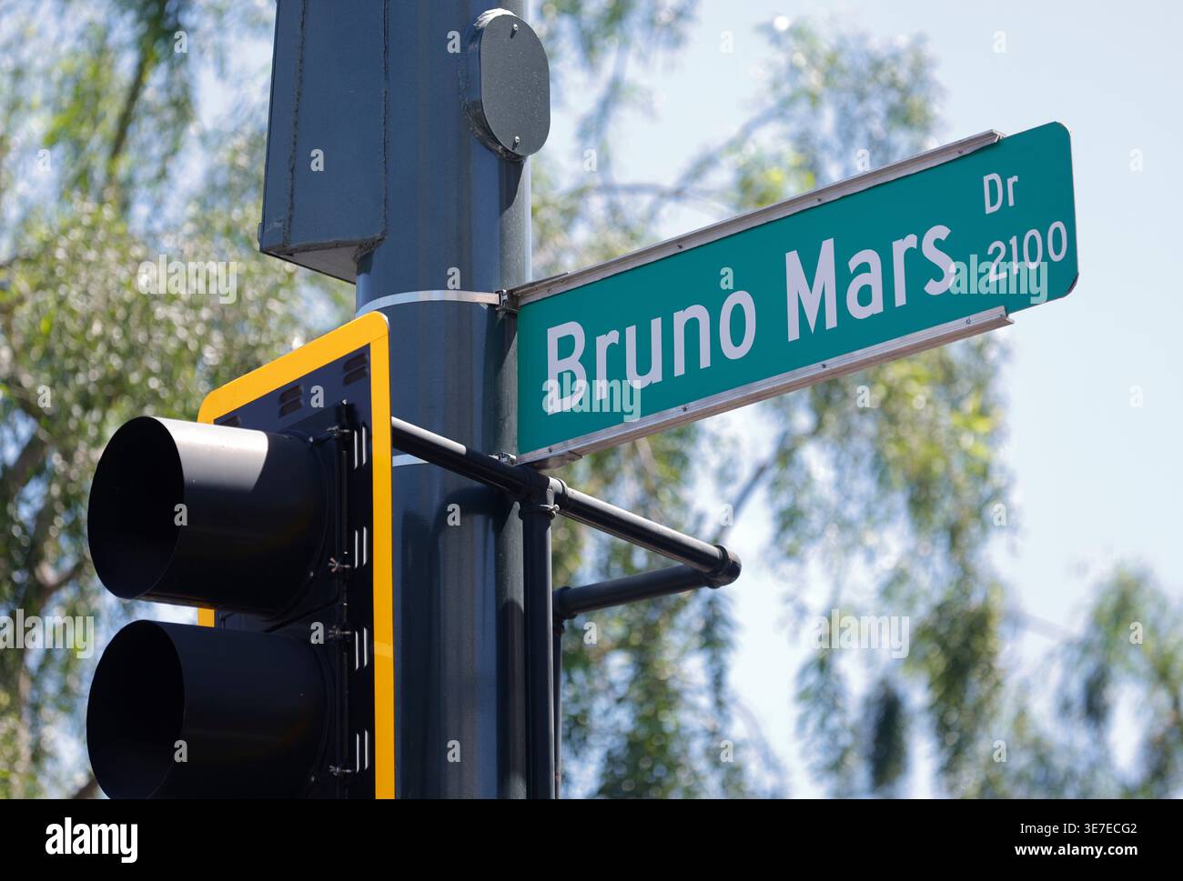 Bruno Mars Drive is shown at the Las Vegas Strip Friday, April 10, 2026 ...