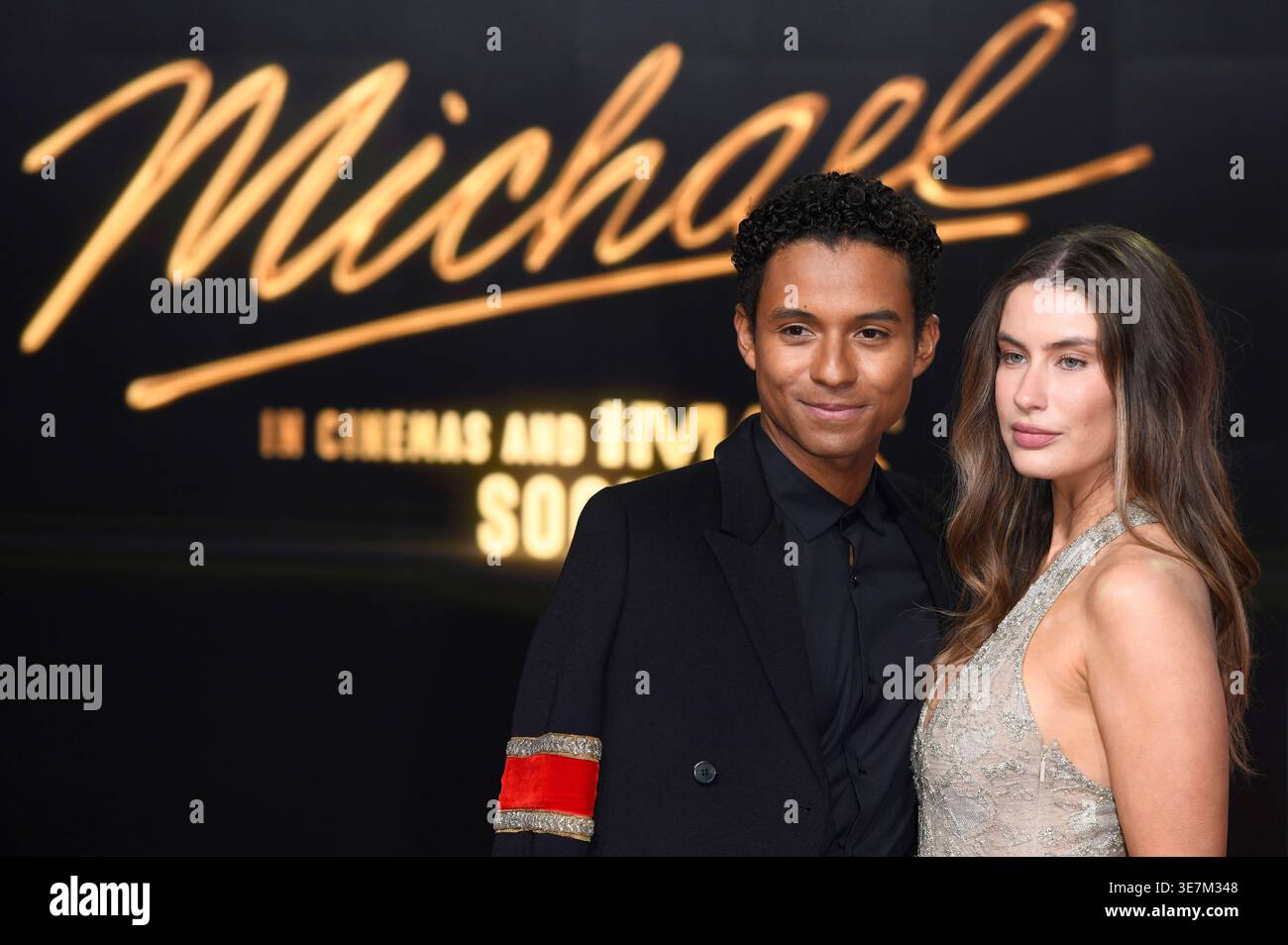 Jaafar Jackson and Maddie Simpson at the premiere of the feature film ...