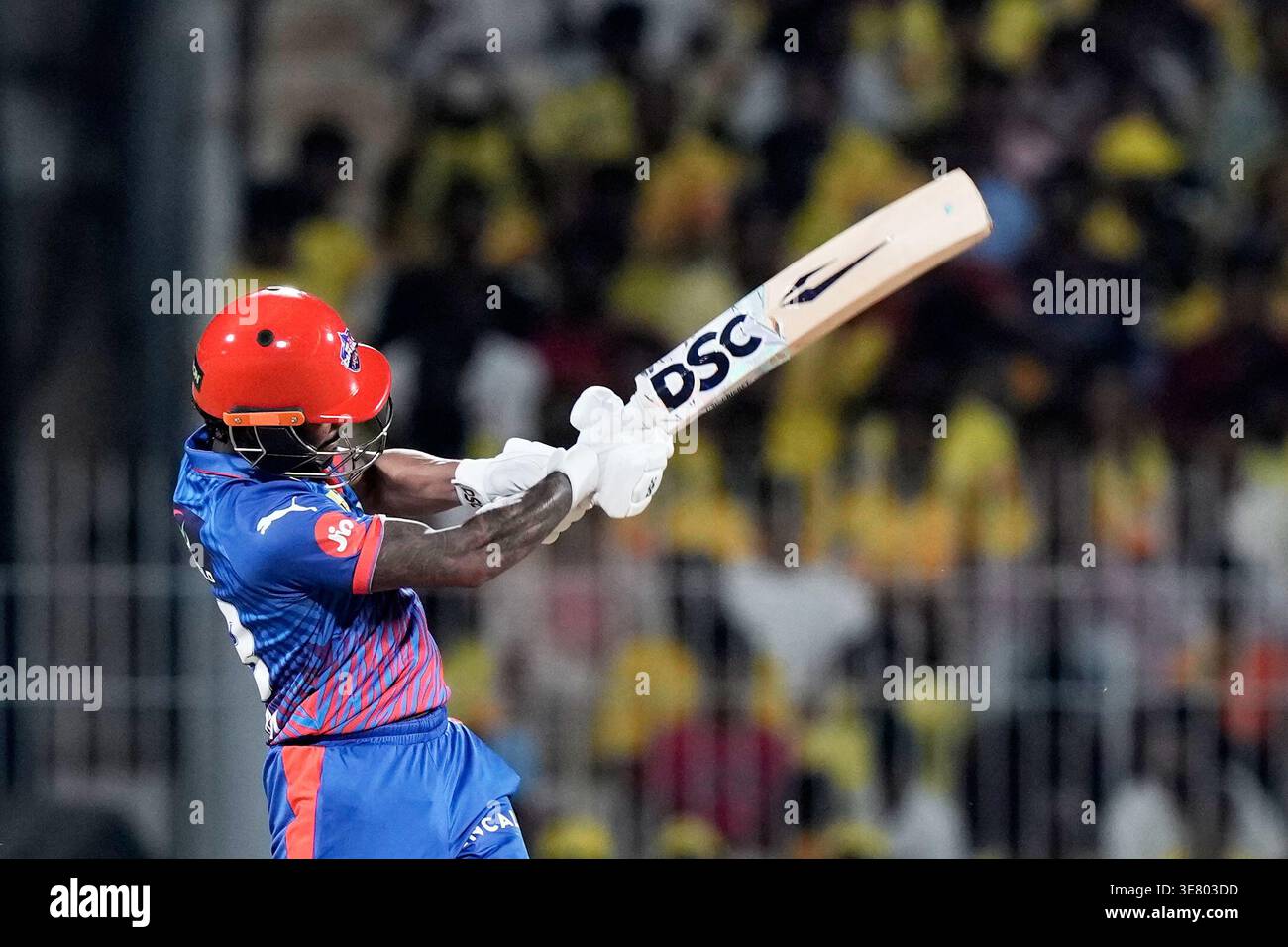 Delhi Capitals' Pathum Nissanka hits a six during the Indian Premier ...