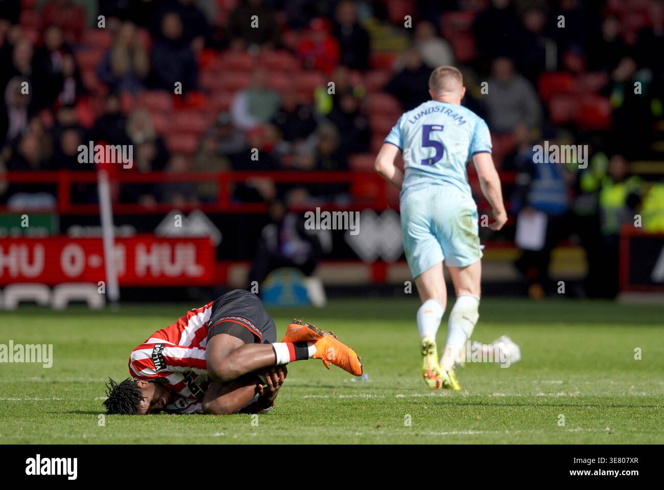 Hull City's John Lundstram receives a red card for a foul during the ...