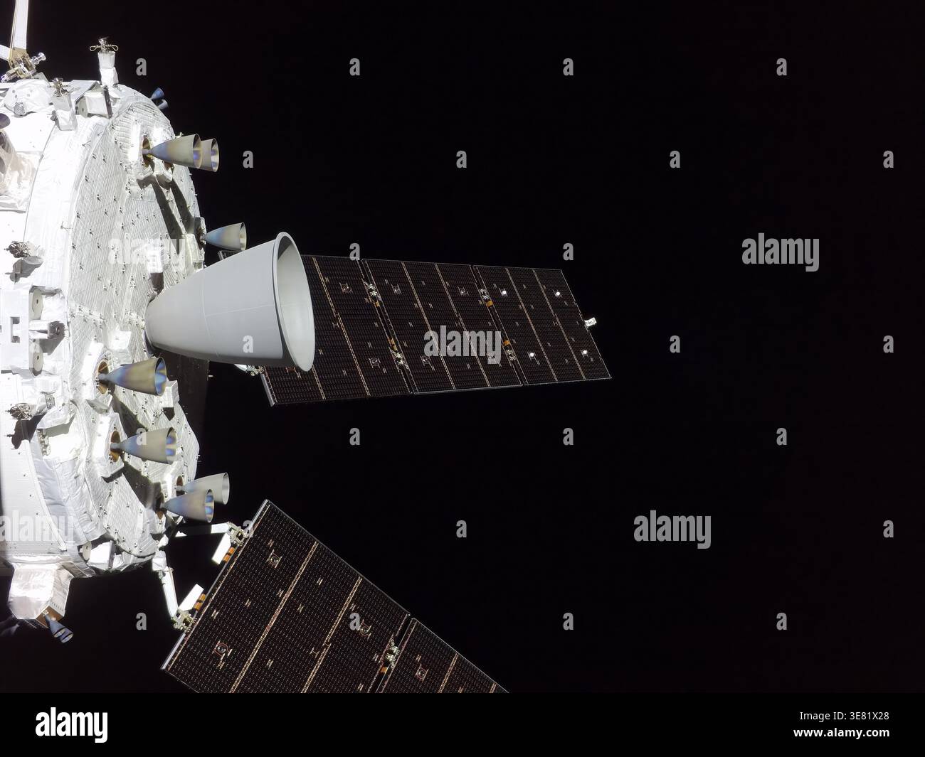 Orion spacecraft service module engines, including orbital maneuvering ...