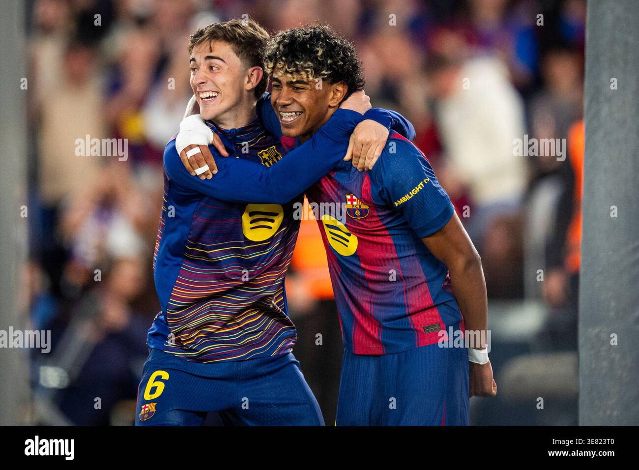 Lamine Yamal (FC Barcelona) and Gavi (FC Barcelona) celebrate after the ...