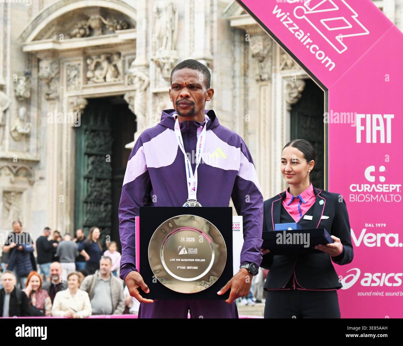 Milan, Italy WIZZ AIR MARATHON 2026 Arrival of the professional winners ...