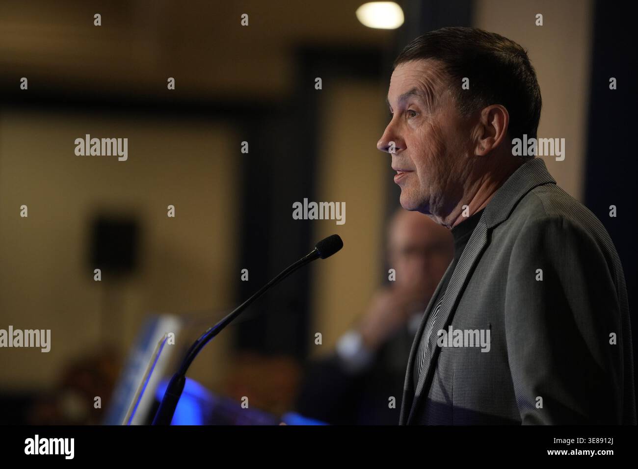 The Secretary General of EH Bildu, Arnaldo Otegui, during an ...