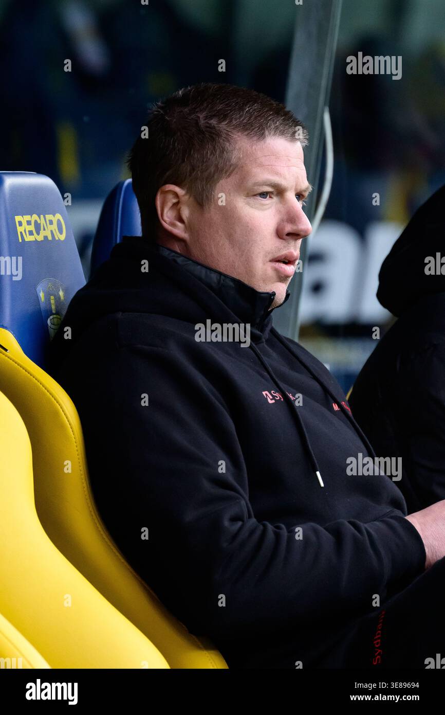 Brondby, Denmark. 12th, April 2026. Head coach Mike Tullberg of FC ...