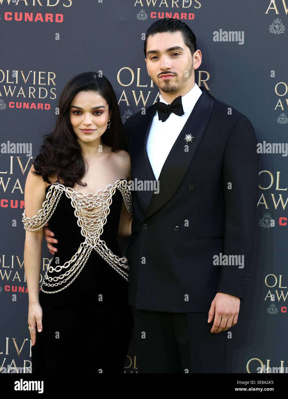 Rachel Zegler and Diego Andres Rodriguez attend the Olivier Awards at ...