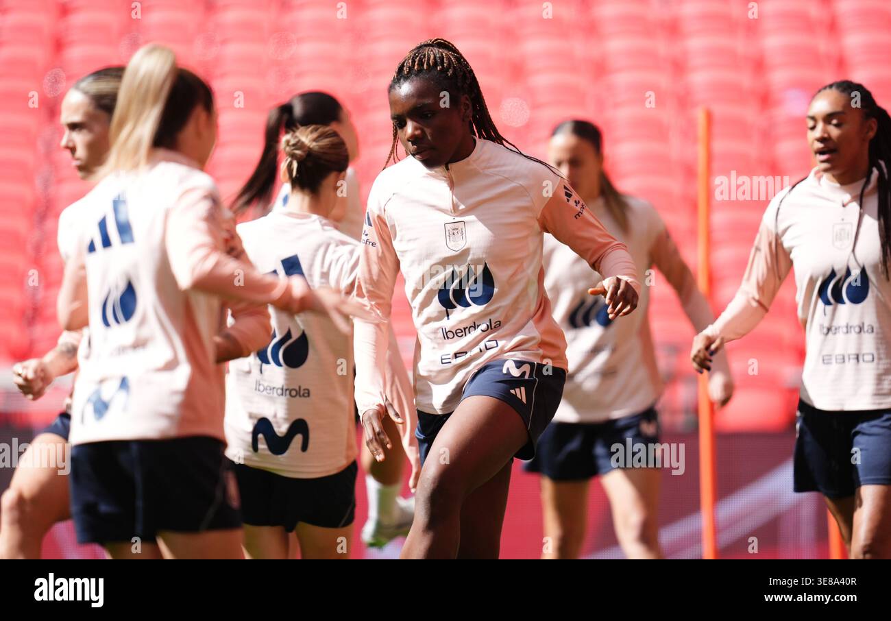Spain's Edna Imade during a training session at Wembley Stadium, London ...
