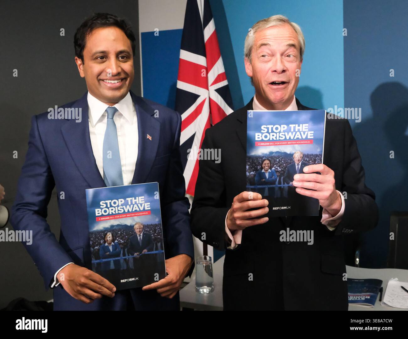 London, UK. Reform Party UK press conference; Stop The Boris Wave, with ...