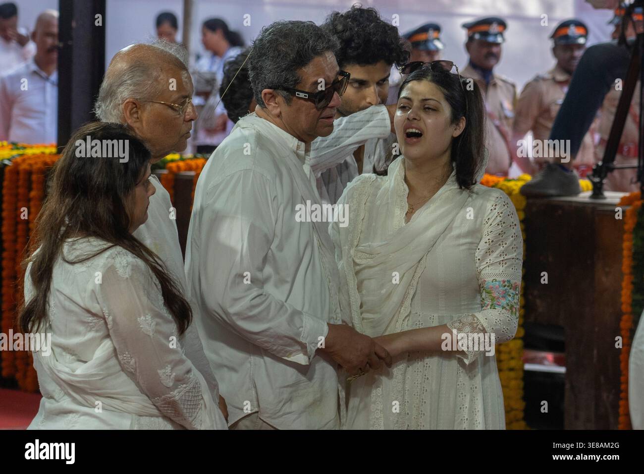 Anand Bhosle, center, son of Asha Bhosle, a legendary Bollywood singer ...