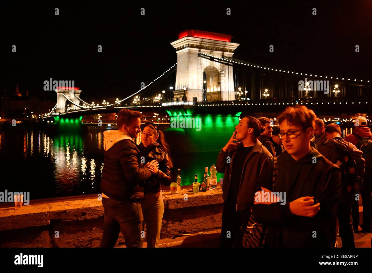 Youngsters celebrate in Budapest, Hungary, Monday, April 13, 2026 ...