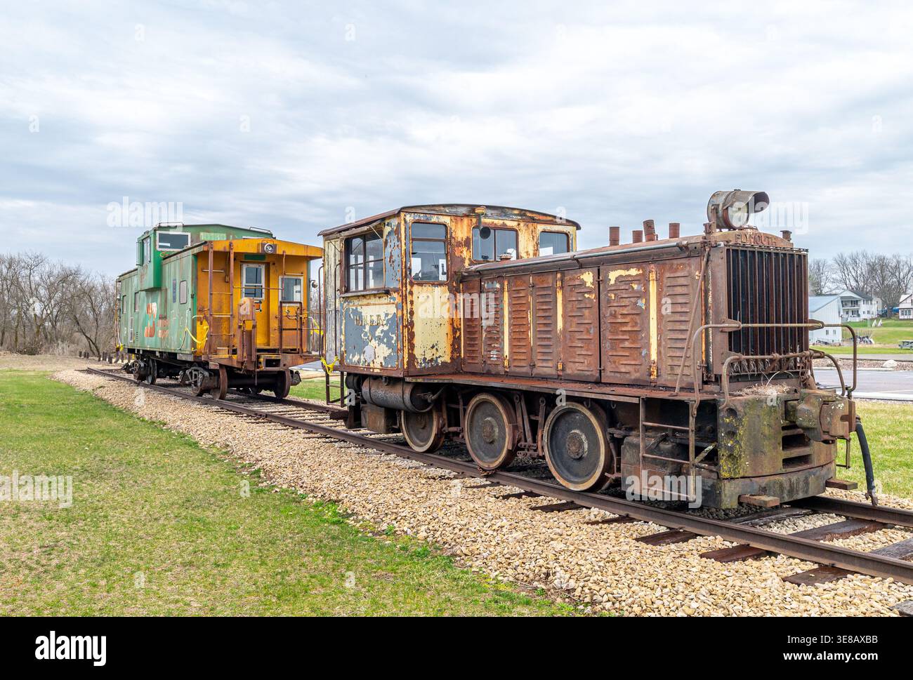 Historic railroad cars on display in Hillsboro, Wisconsin, preserved on ...