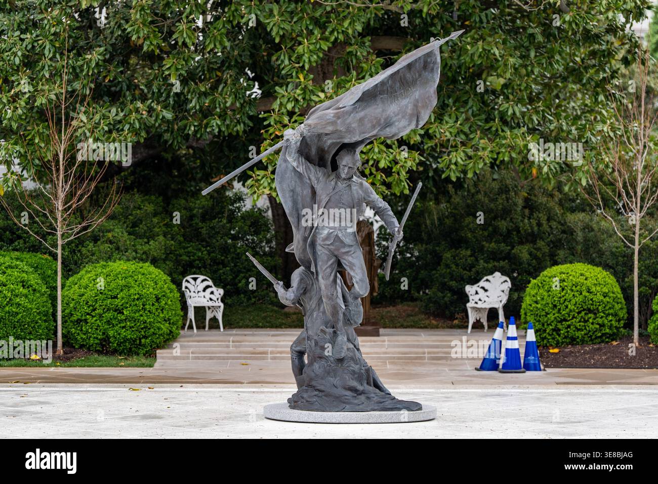 A bronze statue titled "Freedom's Charge," by artist Chas Fagan is seen ...
