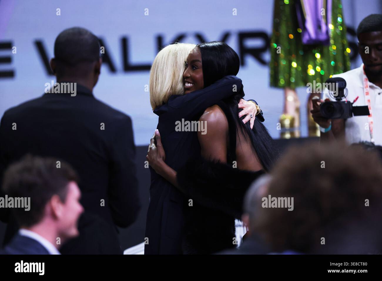 LSU guard Flau'jae Johnson hugs LSU coach Kim Mulkey after being ...