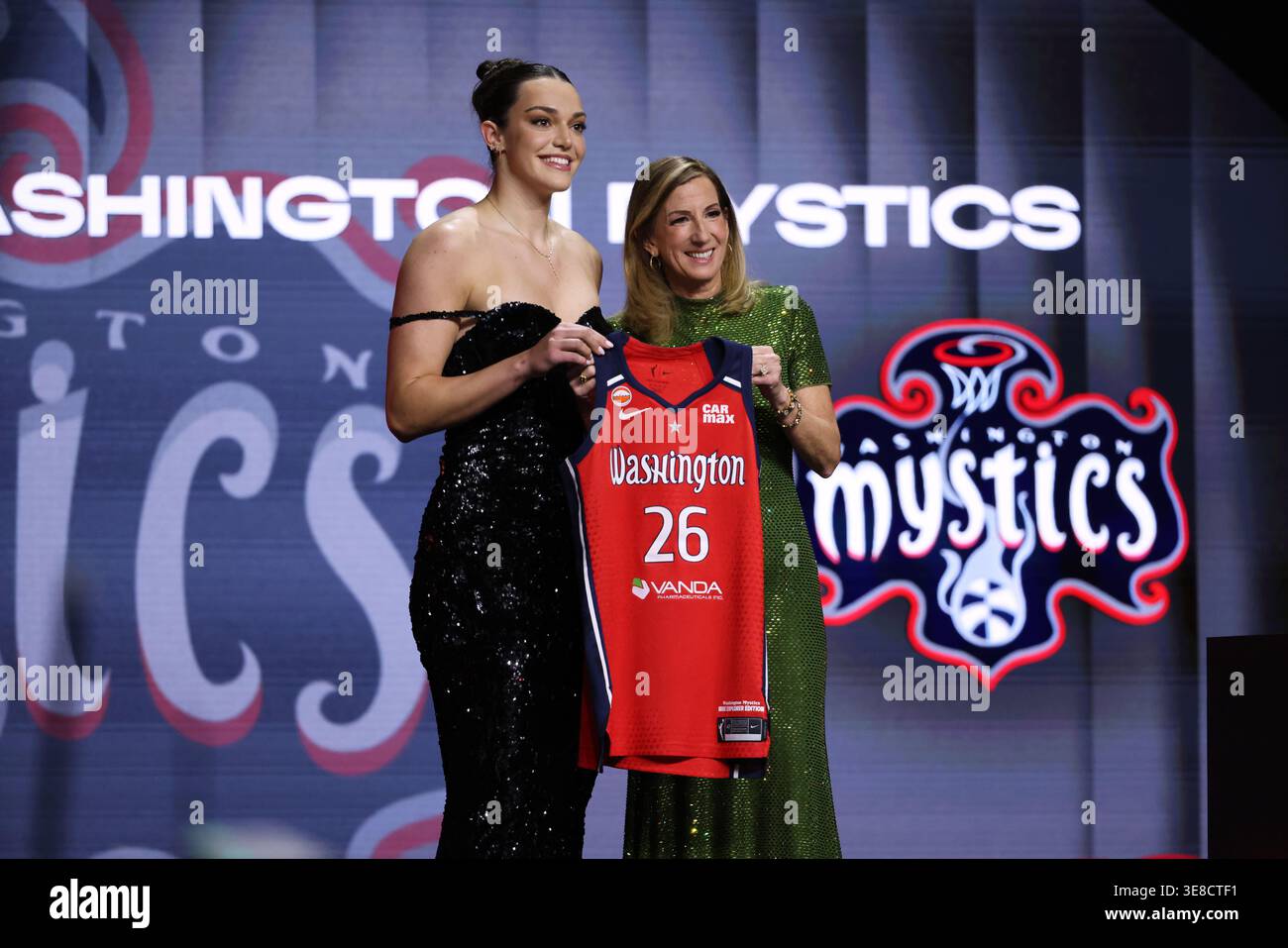 UCLA Angela Dugalic poses with WNBA commissioner Cathy Engelbert after ...