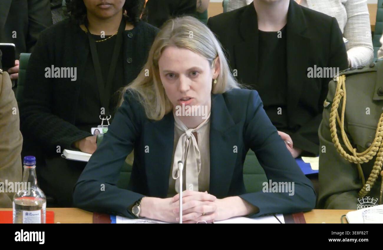 Screen grab of Louise Sandher-Jones MP, Minister for Veterans and ...