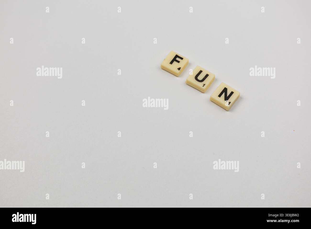 Lviv Ukraine 02.26.26 Scrabble tiles spelling out the word FUN are ...