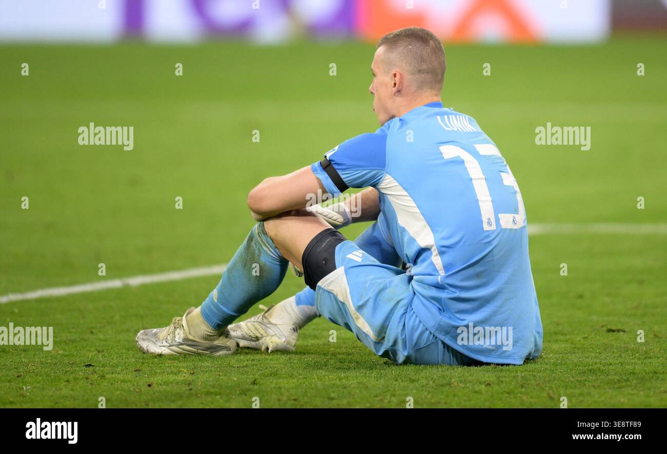 Goalkeeper Andriy Lunin (Real) Munich, April 15, 2026, Soccer, UEFA ...