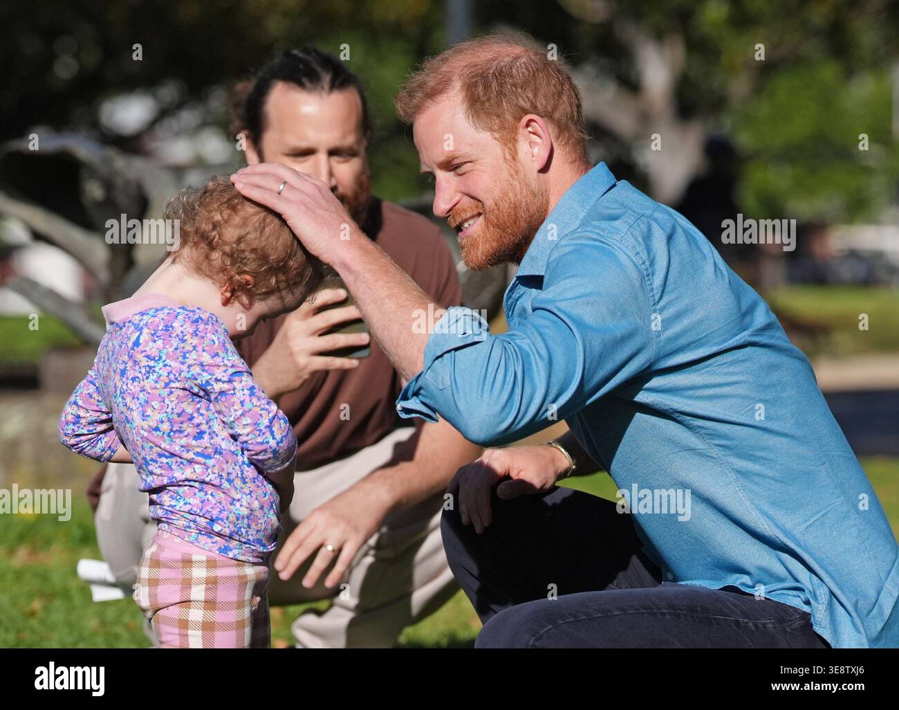 Prince Harry, the Duke of Sussex meets Heidi and her father Rohan ...