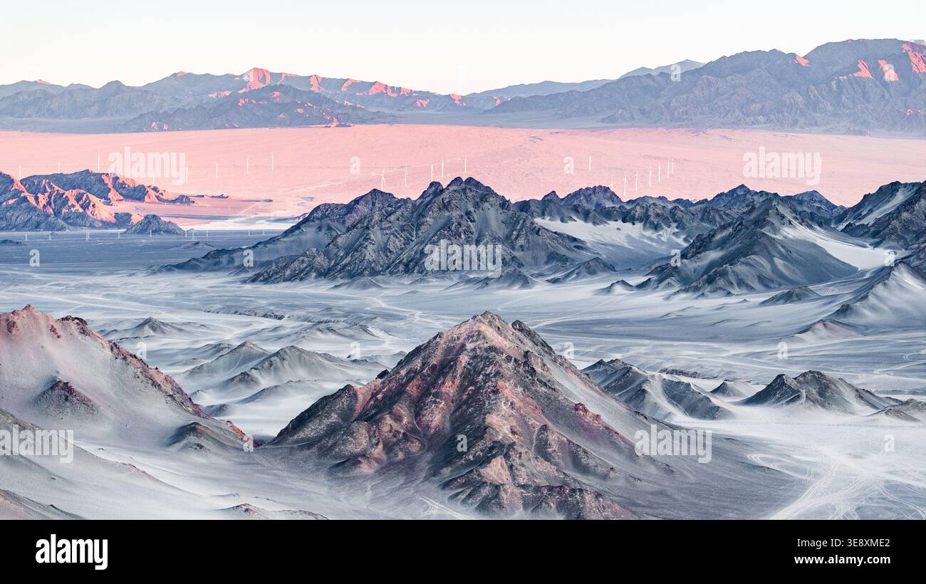 Aerial View Of Heidu Mountain Black Desert In Qinghai China Aerial View Of Heidu Mountain Black Desert In Qinghai China
